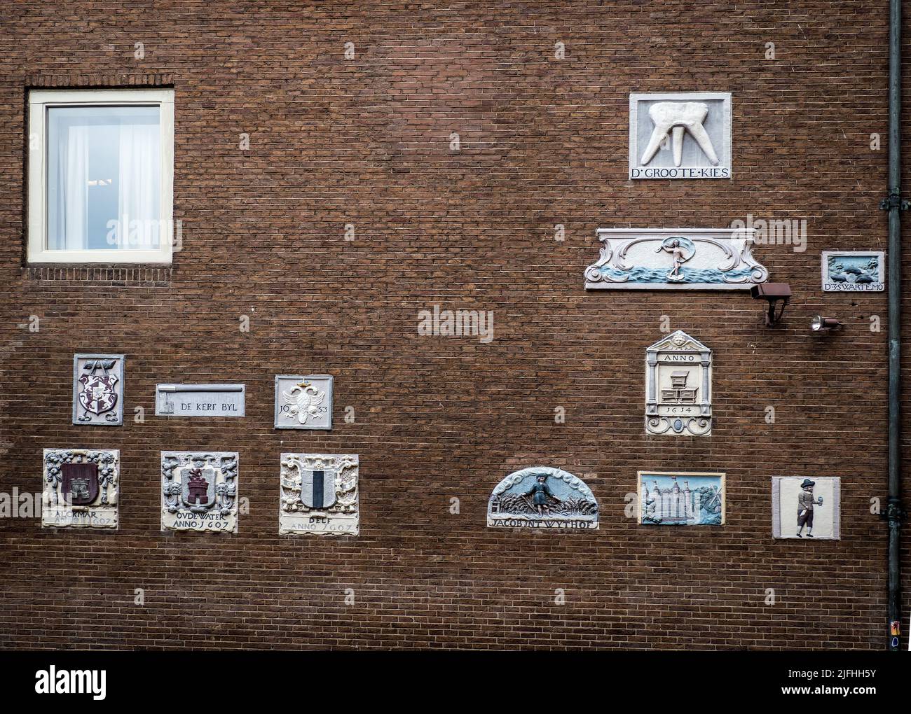 Gable Plaques on the Exterior Walls of the Amsterdam Museum Stock Photo ...