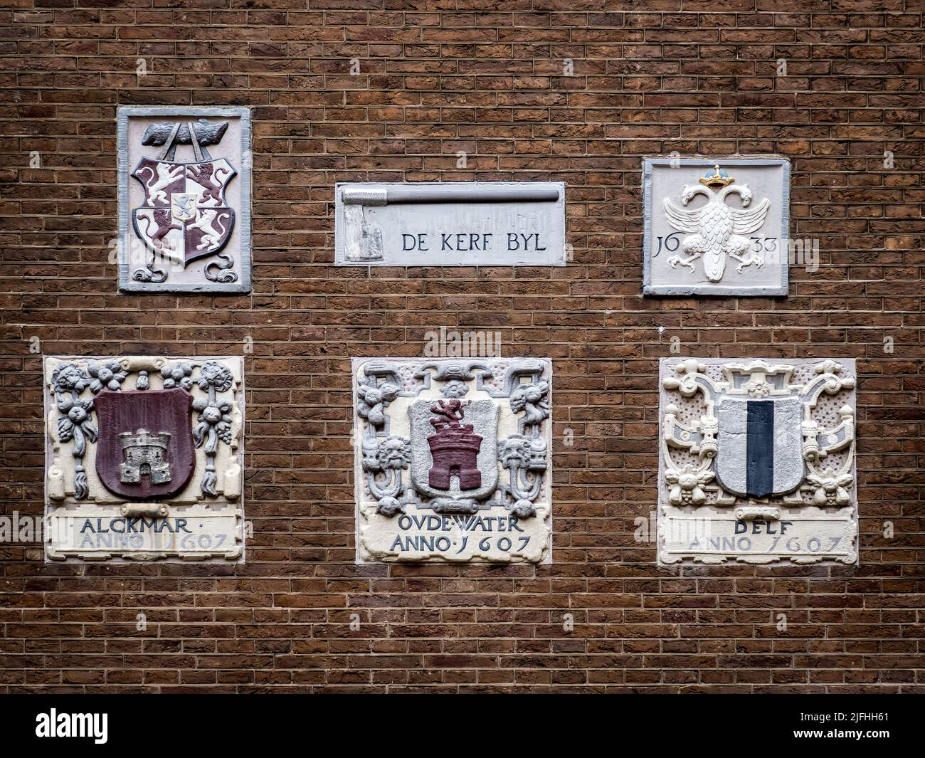 Gable Plaques on the Exterior Walls of the Amsterdam Museum Stock Photo ...