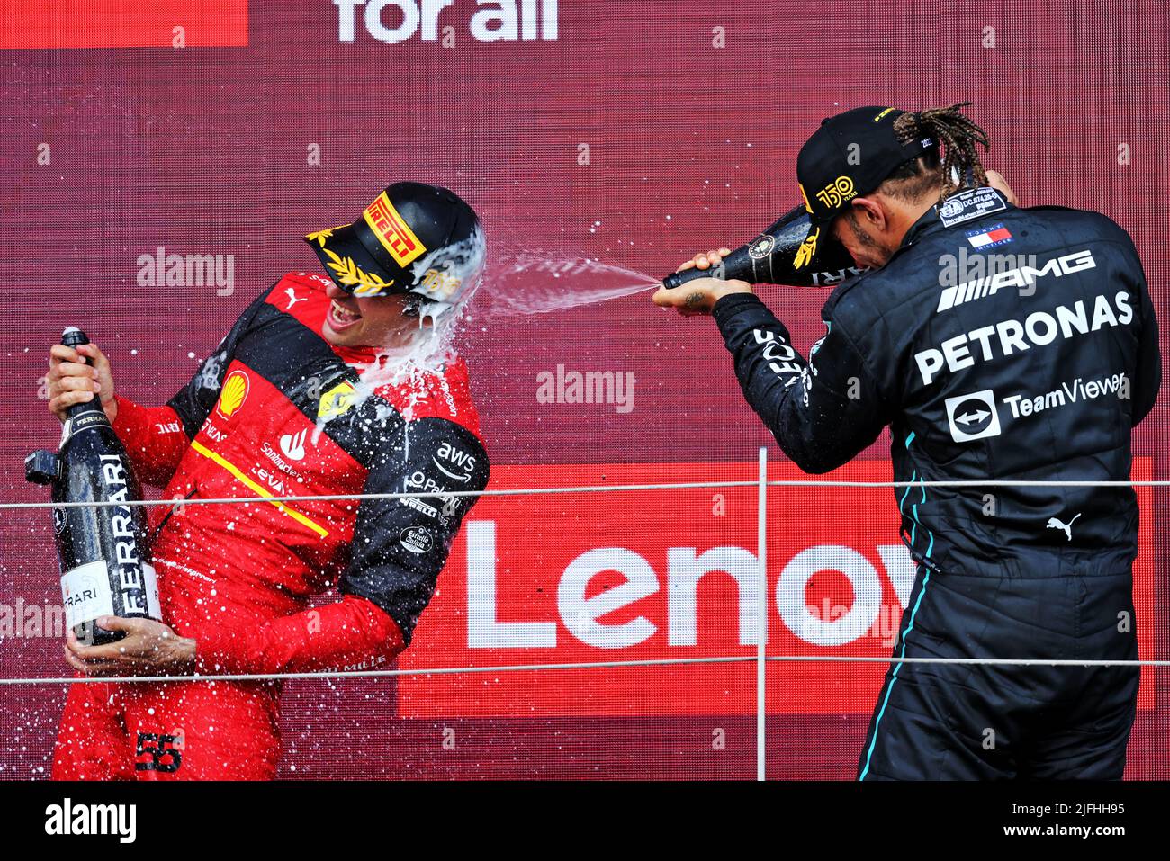 Silverstone, UK. 03rd July, 2022. Race winner Carlos Sainz Jr (ESP ...