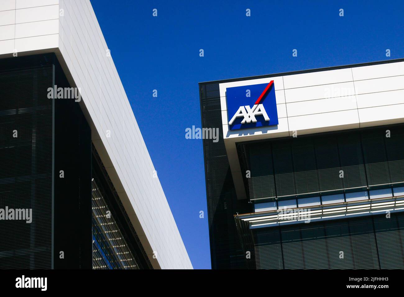 Madrid, Spain. 1st July, 2022. AXA office building in Madrid, Spain on ...