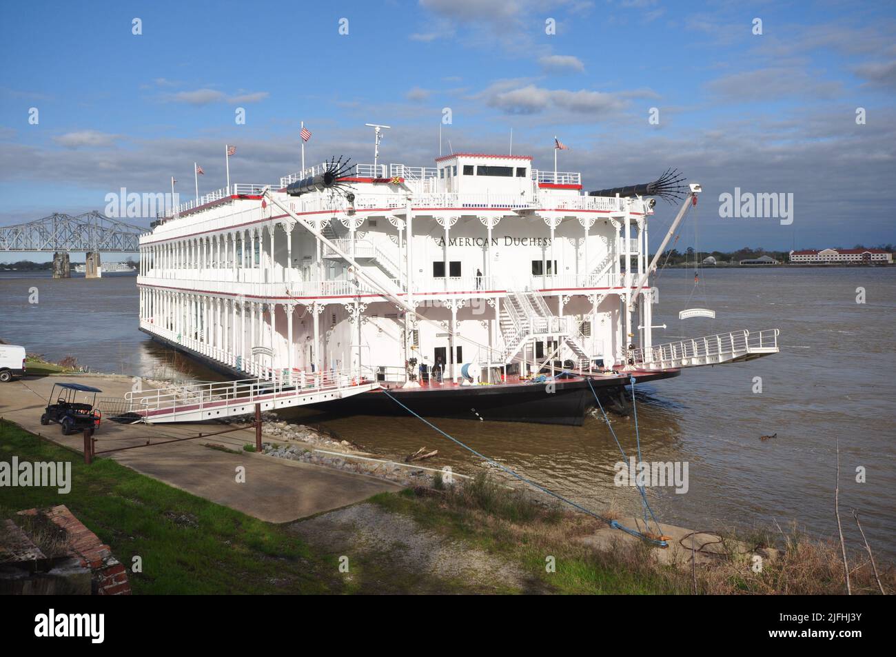 American Duchess paddle wheel river cruiser on the Mississippi River at ...