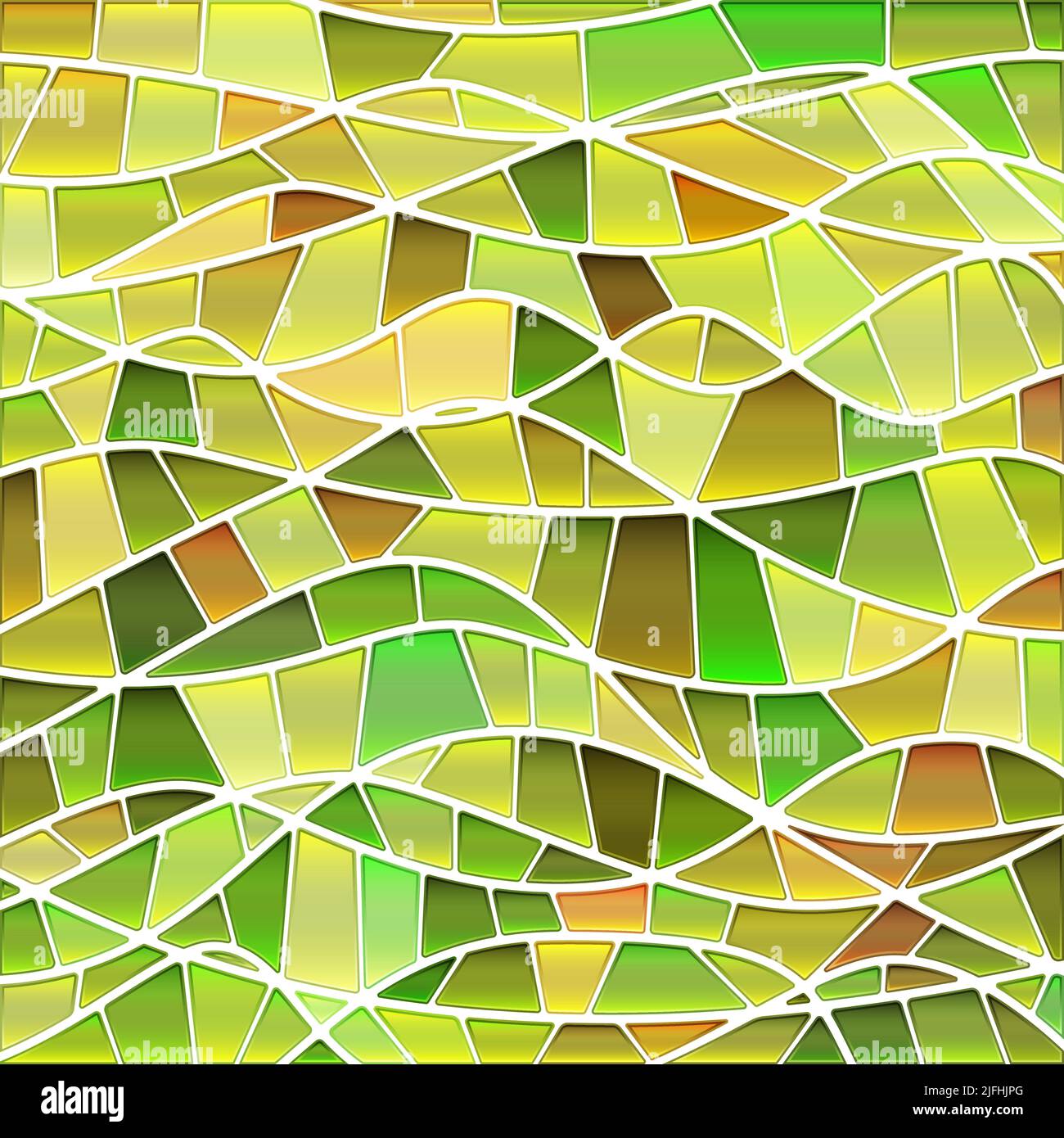 abstract vector stained-glass mosaic background - green and brown Stock ...