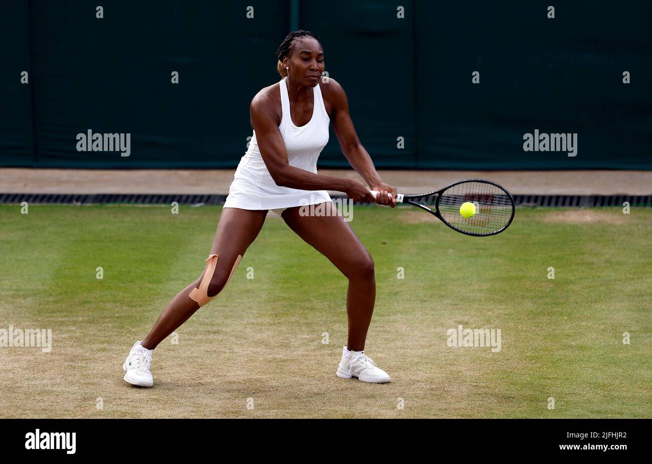 Venus Williams during their Mixed Doubles second round match with ...