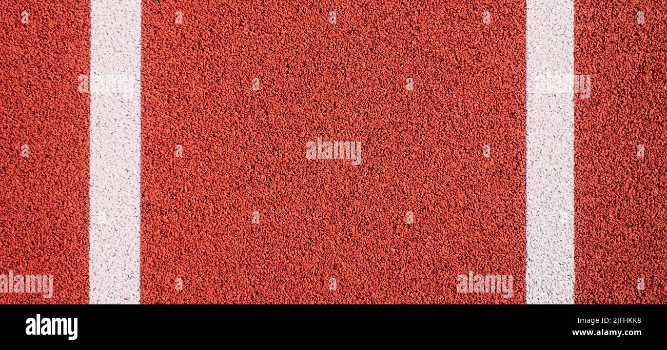 Colorful sports court background. Top view to red field rubber ground ...