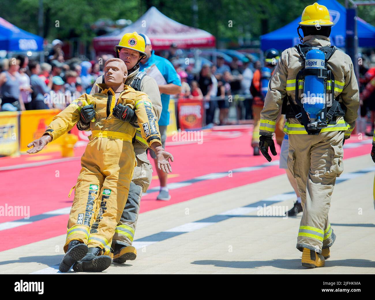 Firefighter’s compete in the Firefit Championships in Montreal, Sunday ...