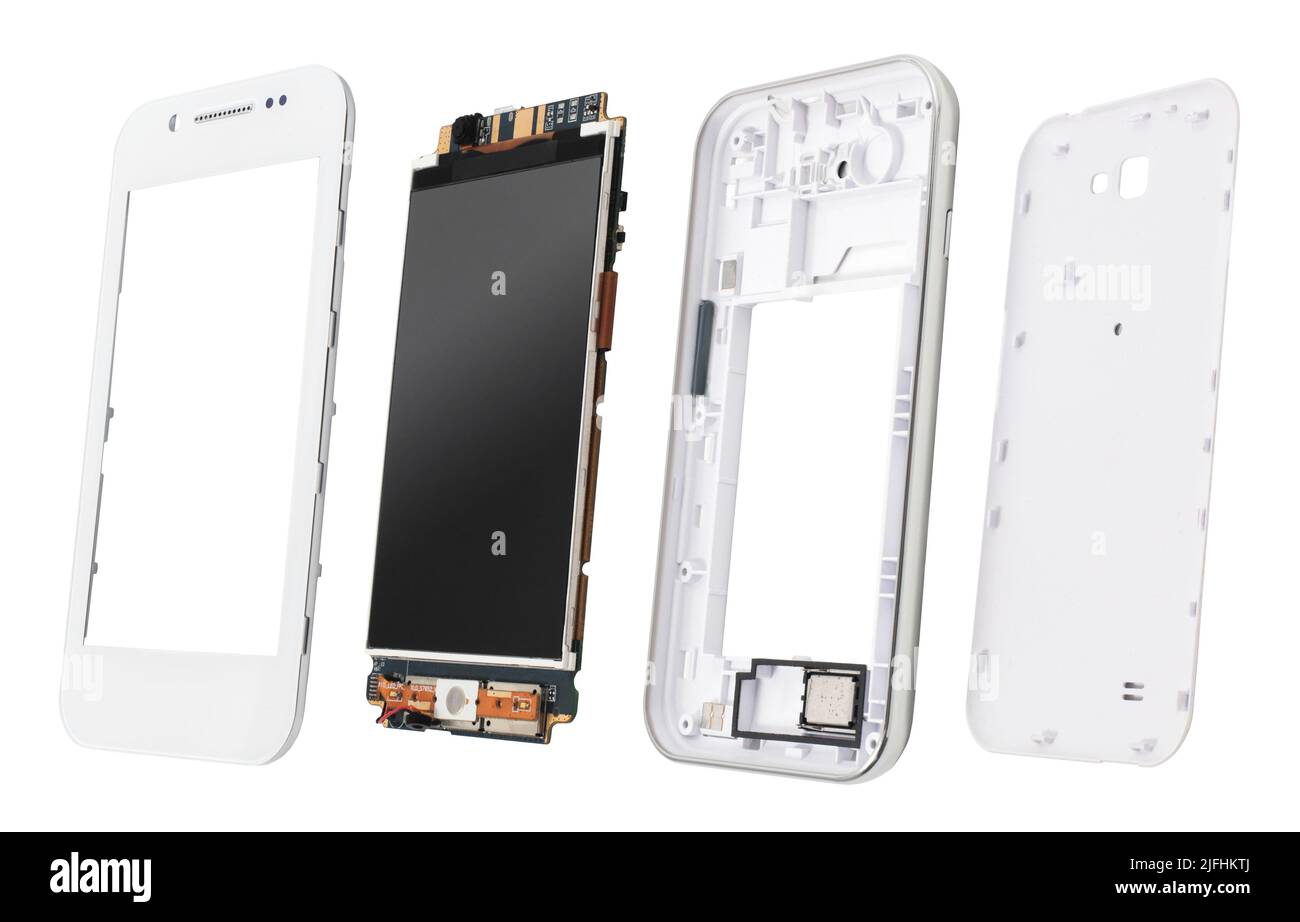 Parts of disassembled smartphone isolated Stock Photo - Alamy
