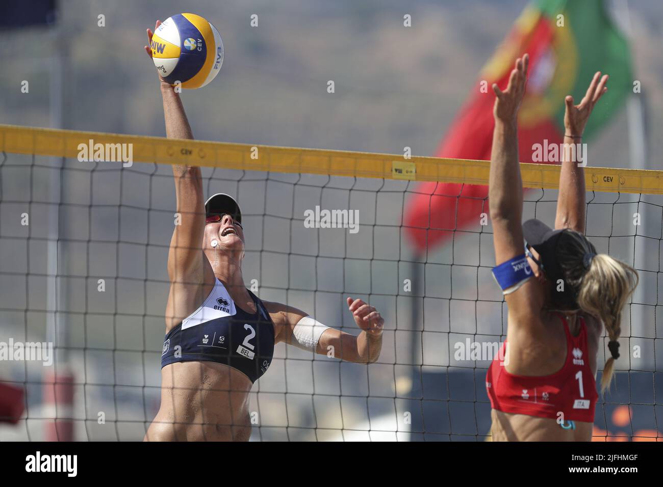 Volleyball World Beach Pro Tour final women Vd Vonder (Belgium) in action during the Beach ...