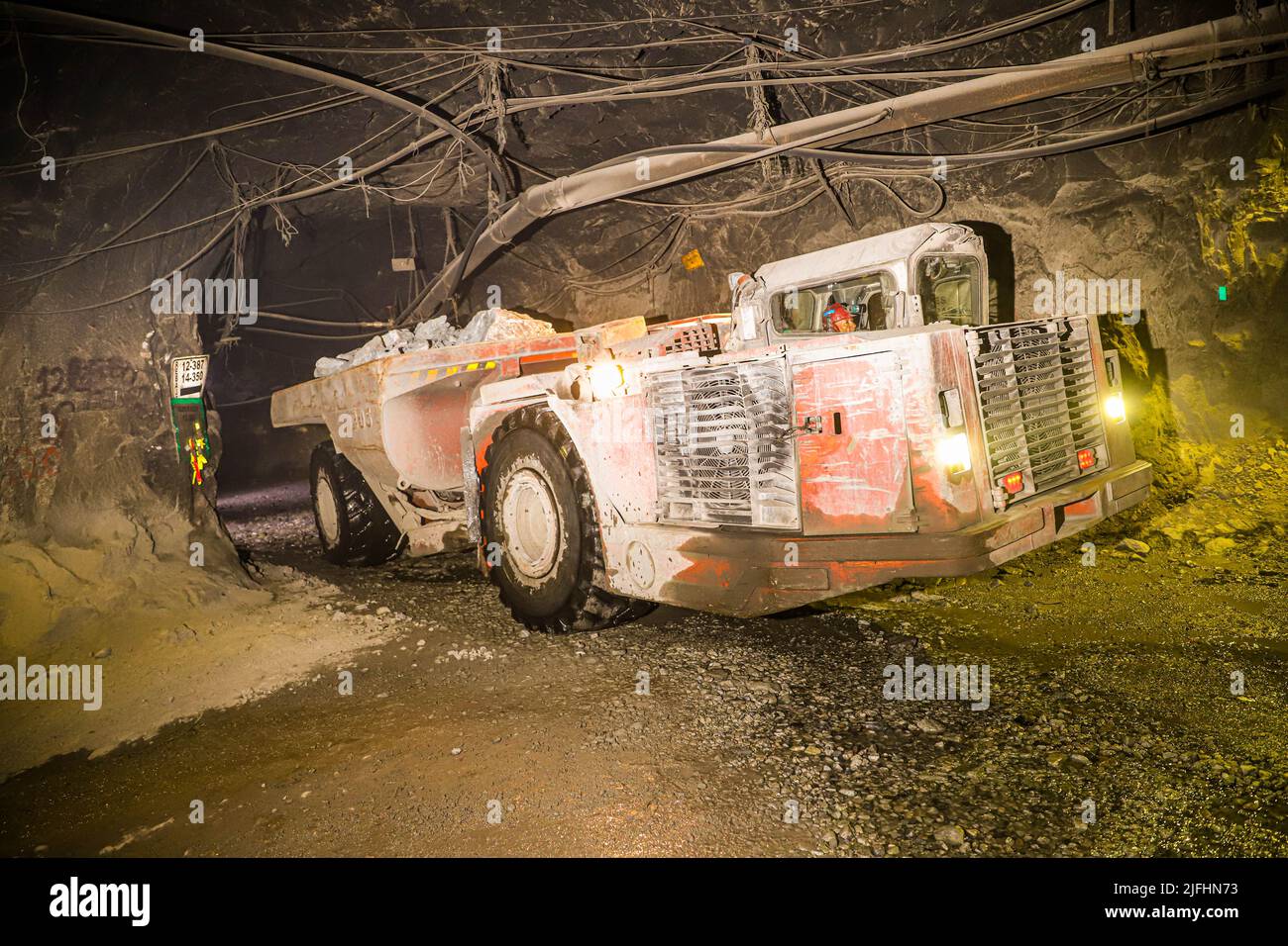 Underground mine, mining, extraction of mineral and rock subsoil for ...