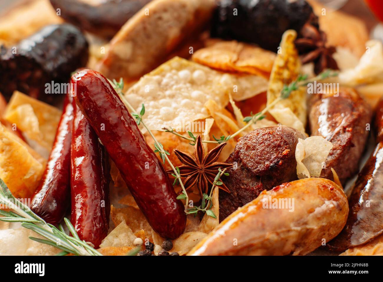 Beer snacks mix close-up Stock Photo - Alamy