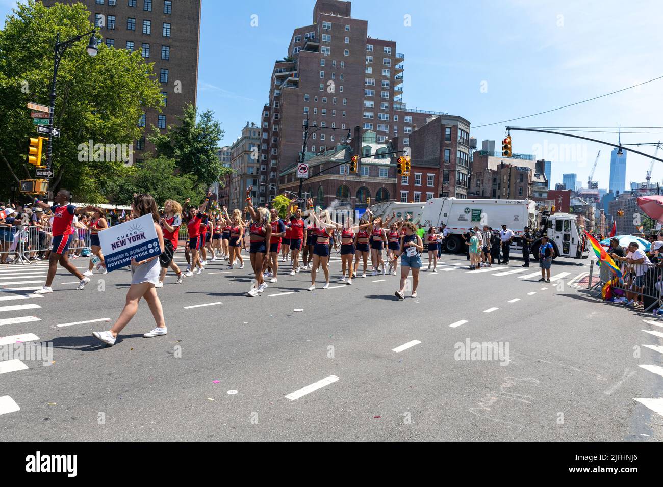 Cheer New York performing at the Pride Parade in NYC on June 26, 2022 ...