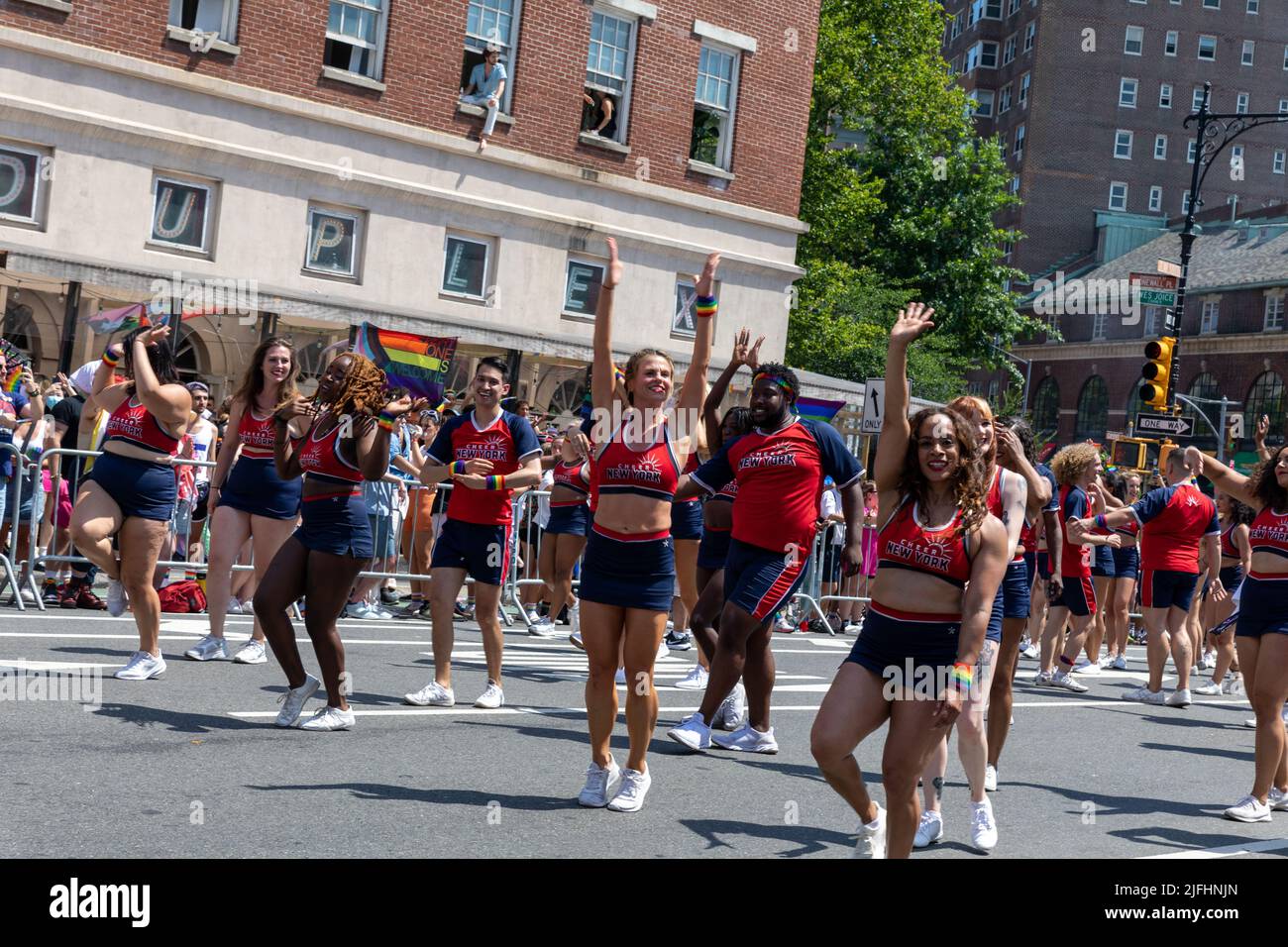 Cheer New York performing at the Pride Parade in NYC on June 26, 2022 ...