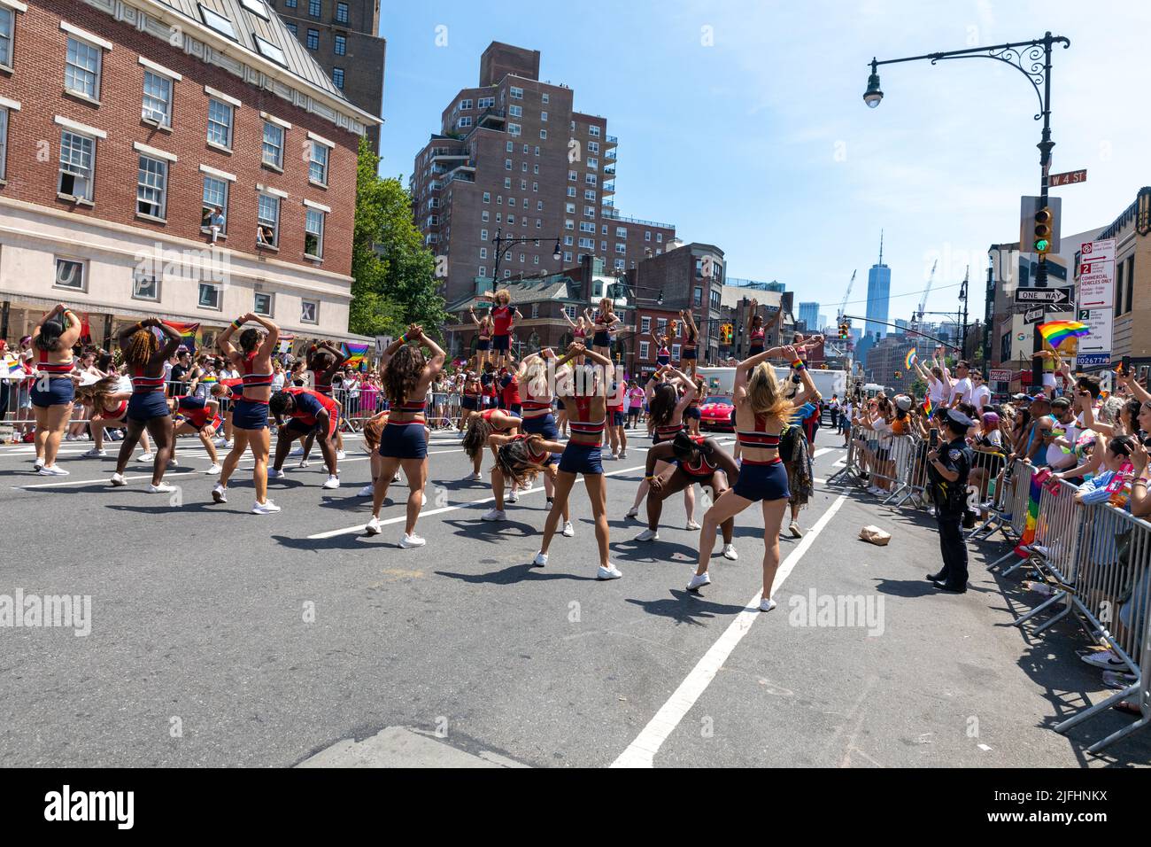 Cheer New York performing at the Pride Parade in NYC on June 26, 2022 ...