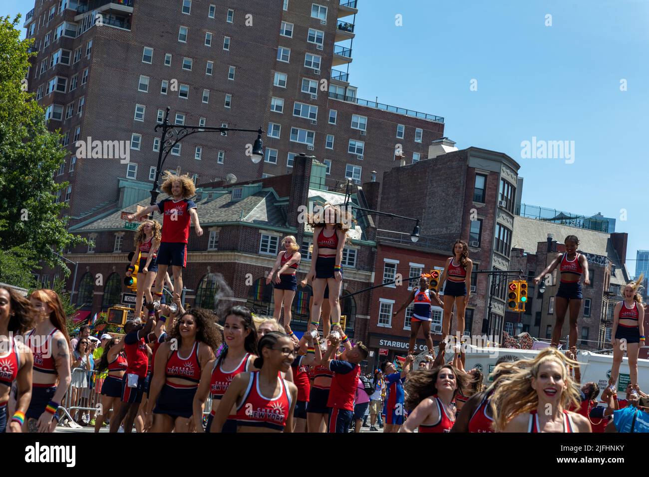 Cheer New York performing at the Pride Parade in NYC on June 26, 2022 ...