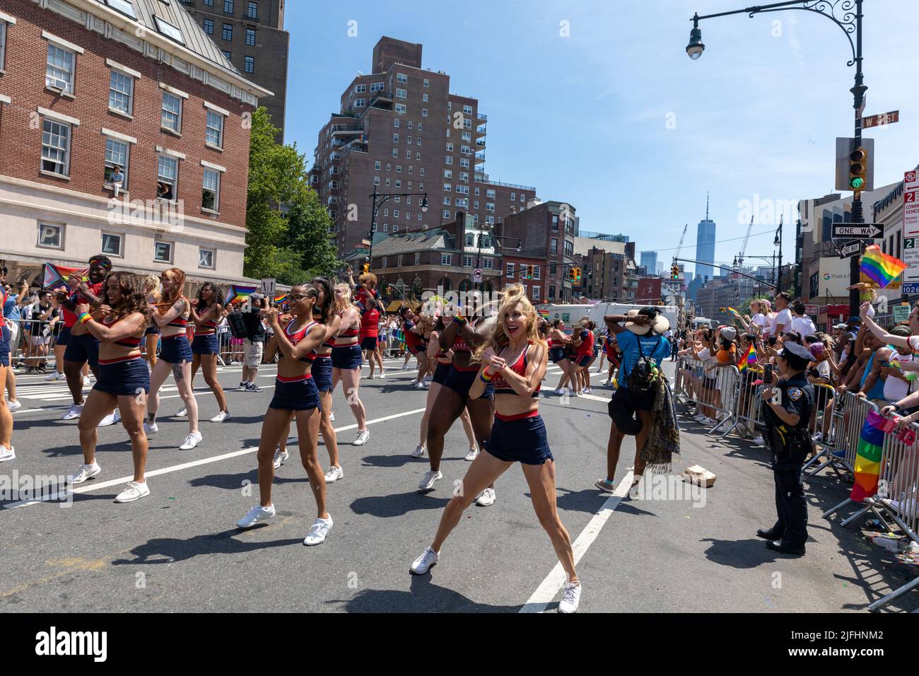 Cheer New York performing at the Pride Parade in NYC on June 26, 2022 ...