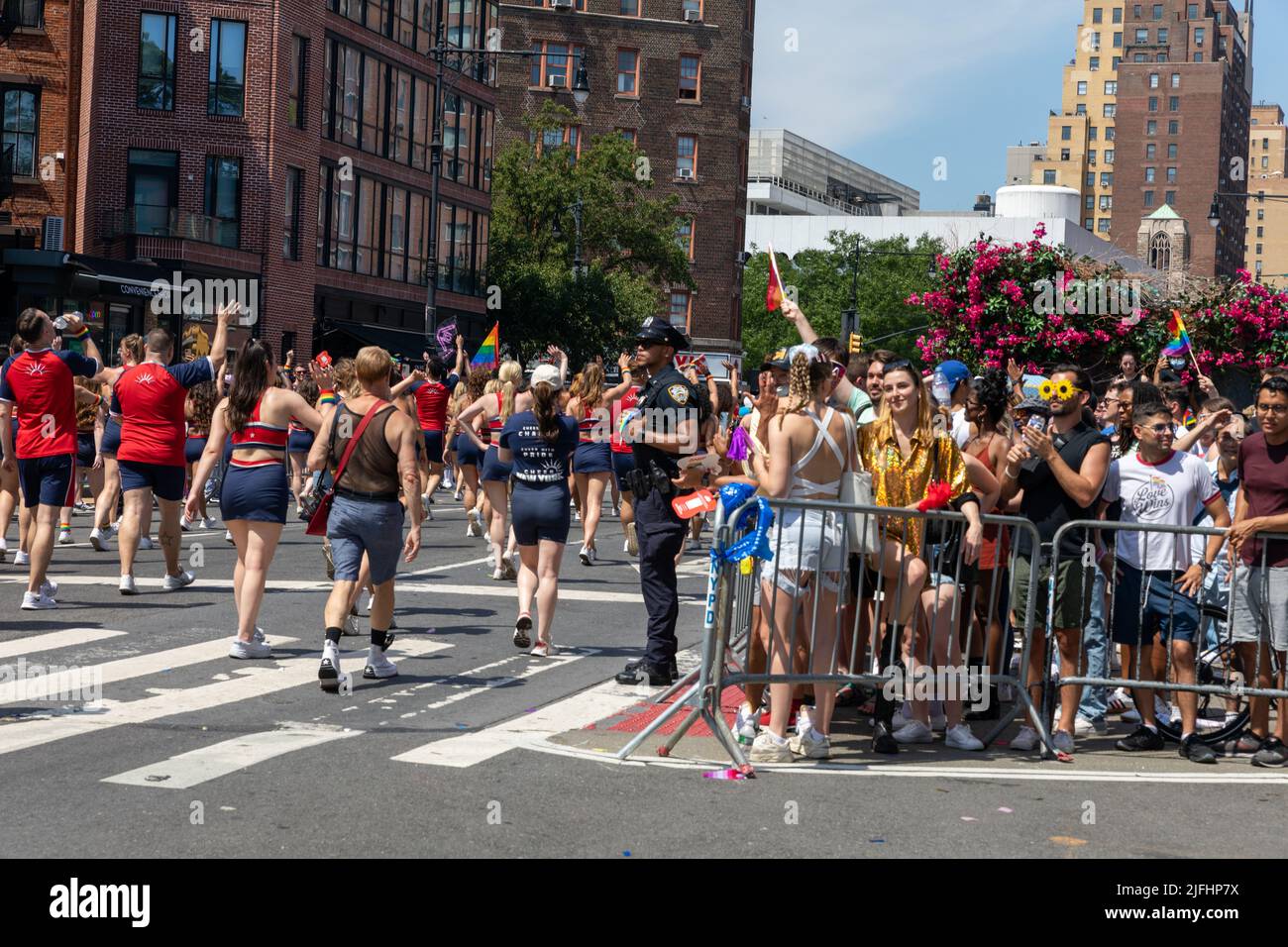 Cheer New York performing at the Pride Parade in NYC on June 26, 2022 ...