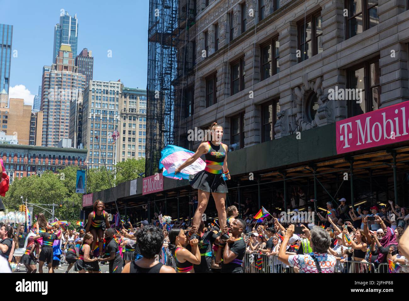 Cheer New York performing at the Pride Parade in NYC on June 26, 2022 ...