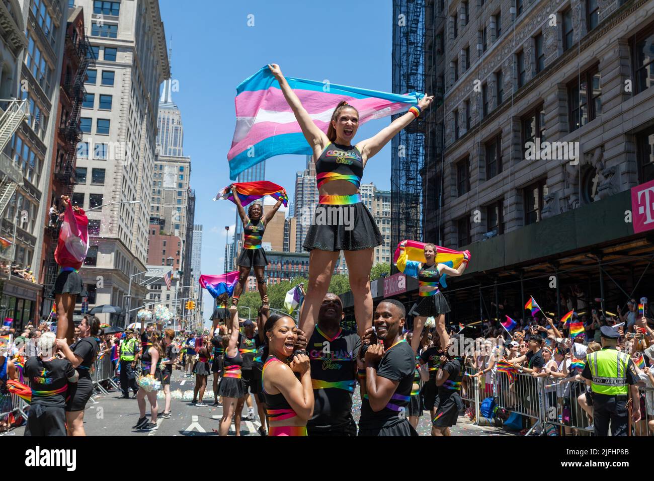 Cheer New York performing at the Pride Parade in NYC on June 26, 2022 ...