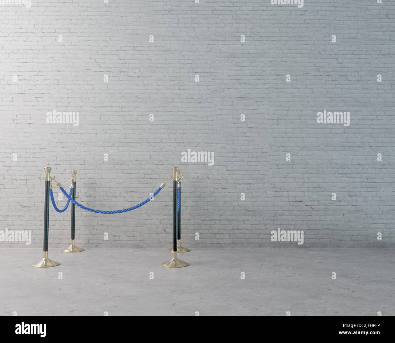 A concept showing an empty display of nothing surrounded by barrier ...