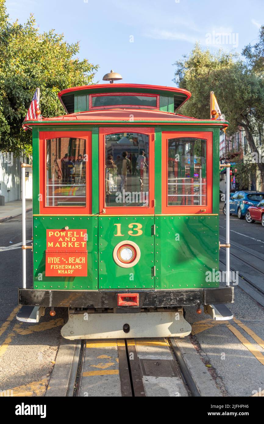 San Francisco, USA - June 7, 2022: historic Cable Car Powell Hyde Line ...
