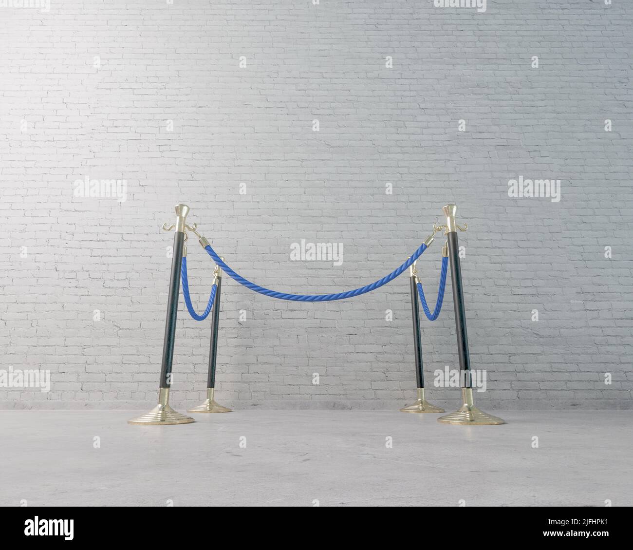 A concept showing an empty display of nothing surrounded by barrier ...