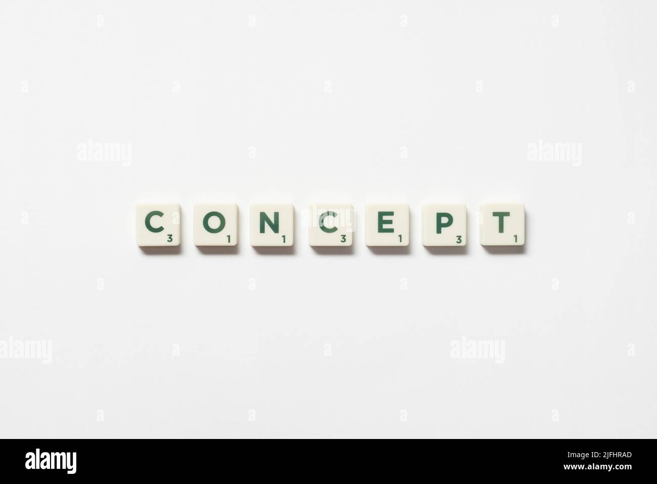 Concept formed of scrabble tiles on white background Stock Photo - Alamy