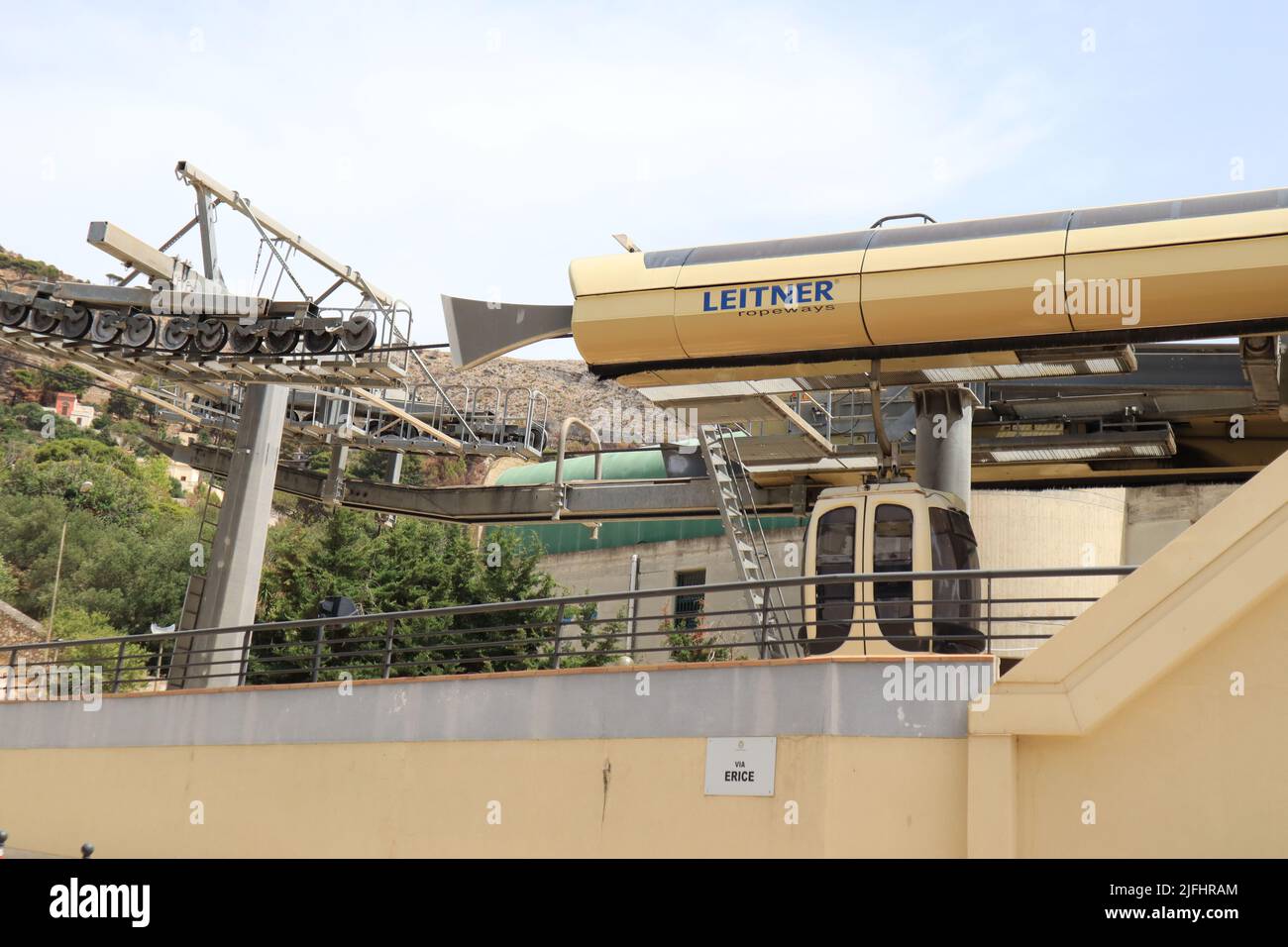 Trapani, Sicily (Italy): Trapani Cableway station from Trapani to Erice ...