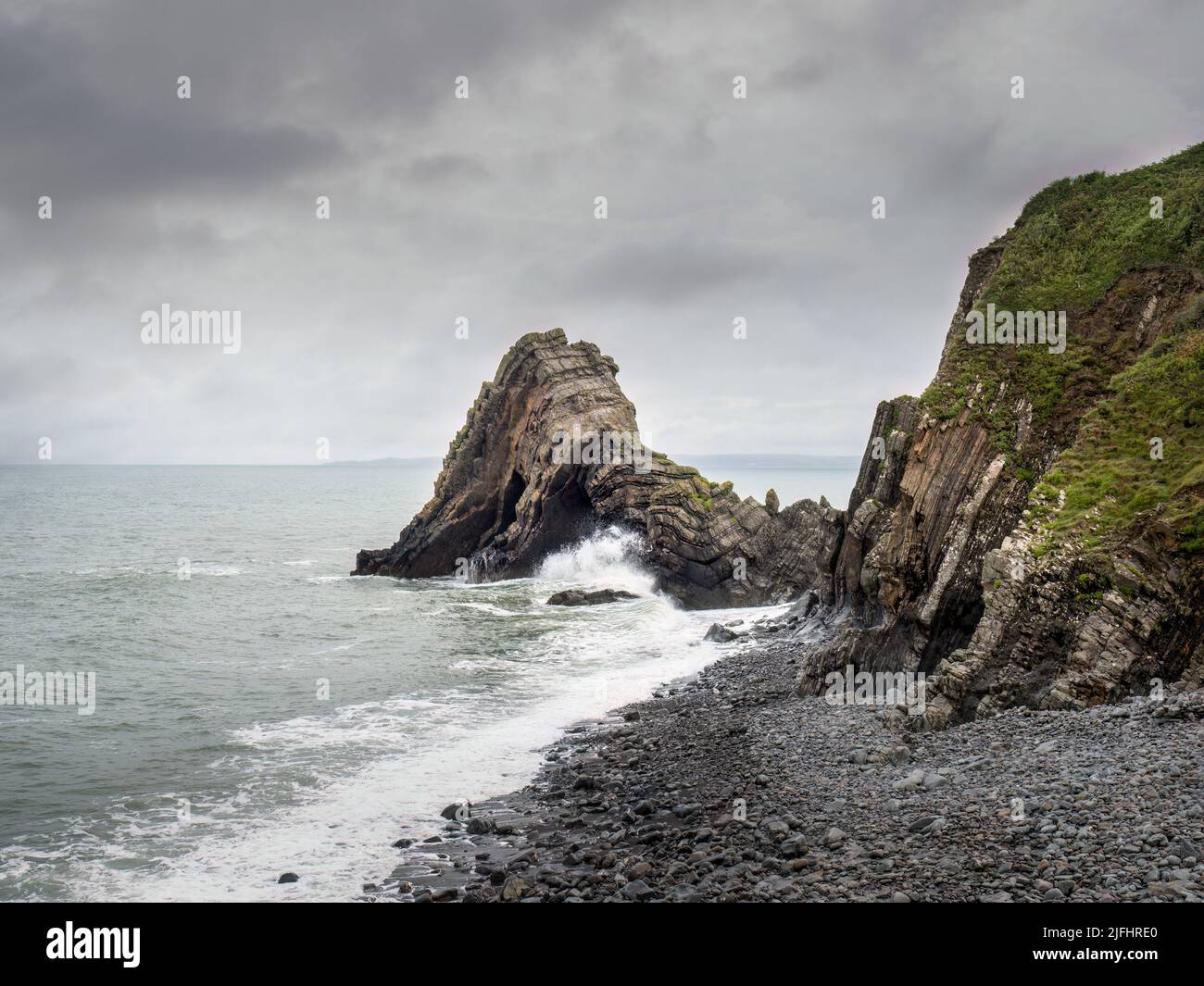 Blackchurch rock on the North Devon coast, England Stock Photo - Alamy