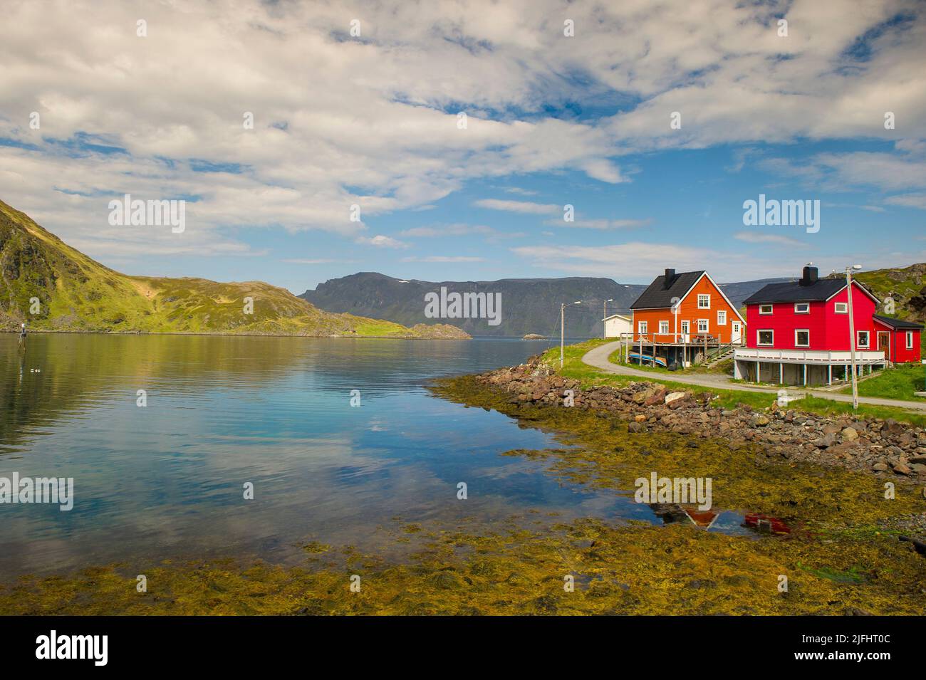 Honningsvag. Norwegian. 06.23.2015.Small fishing port in Honningsvag ...