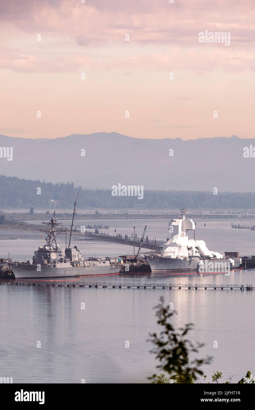 Everett, WA - USA -06-02-2022: Navy Homeport Naval Station with ships ...