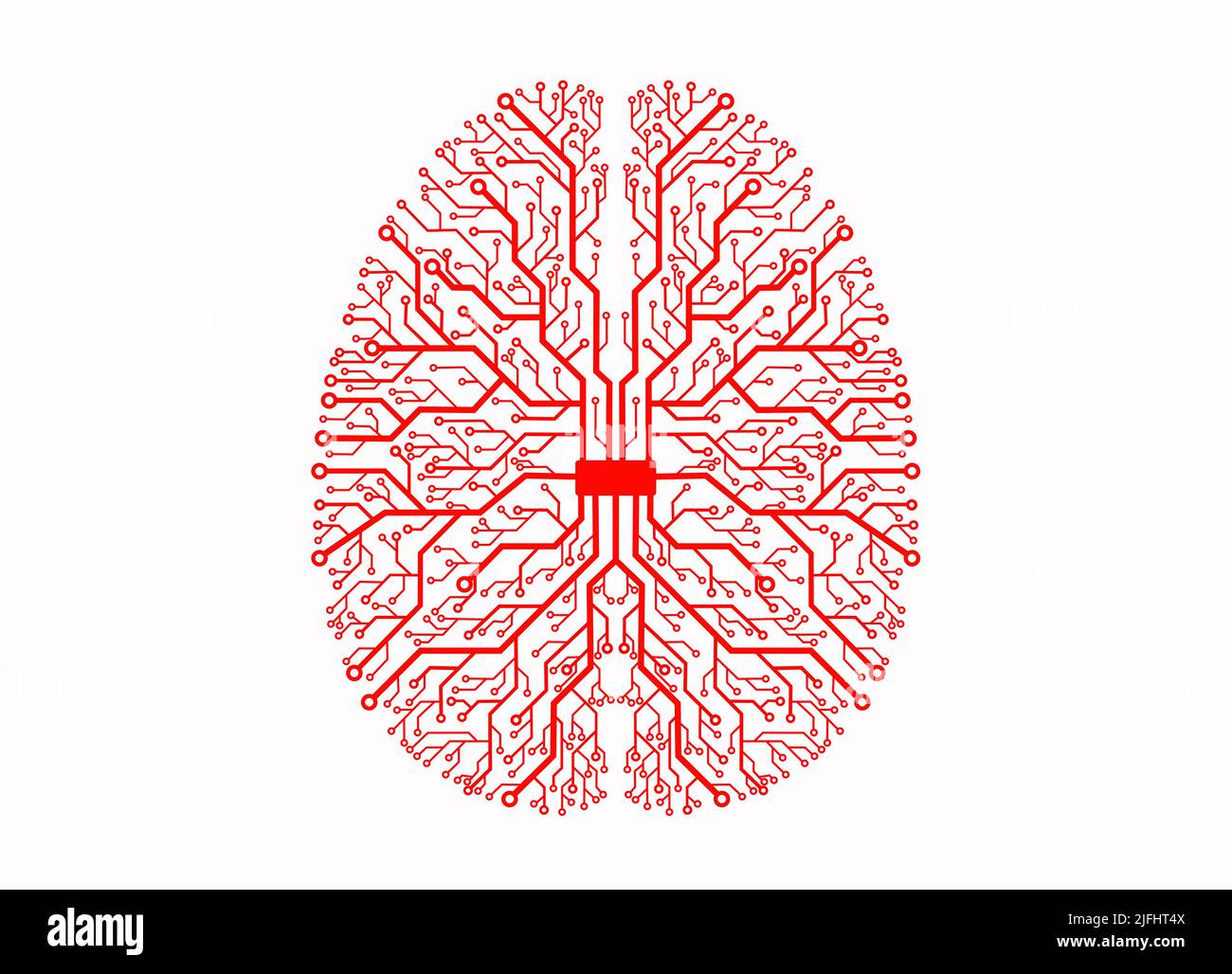 Printed circuit in the shape of a human brain Stock Photo - Alamy