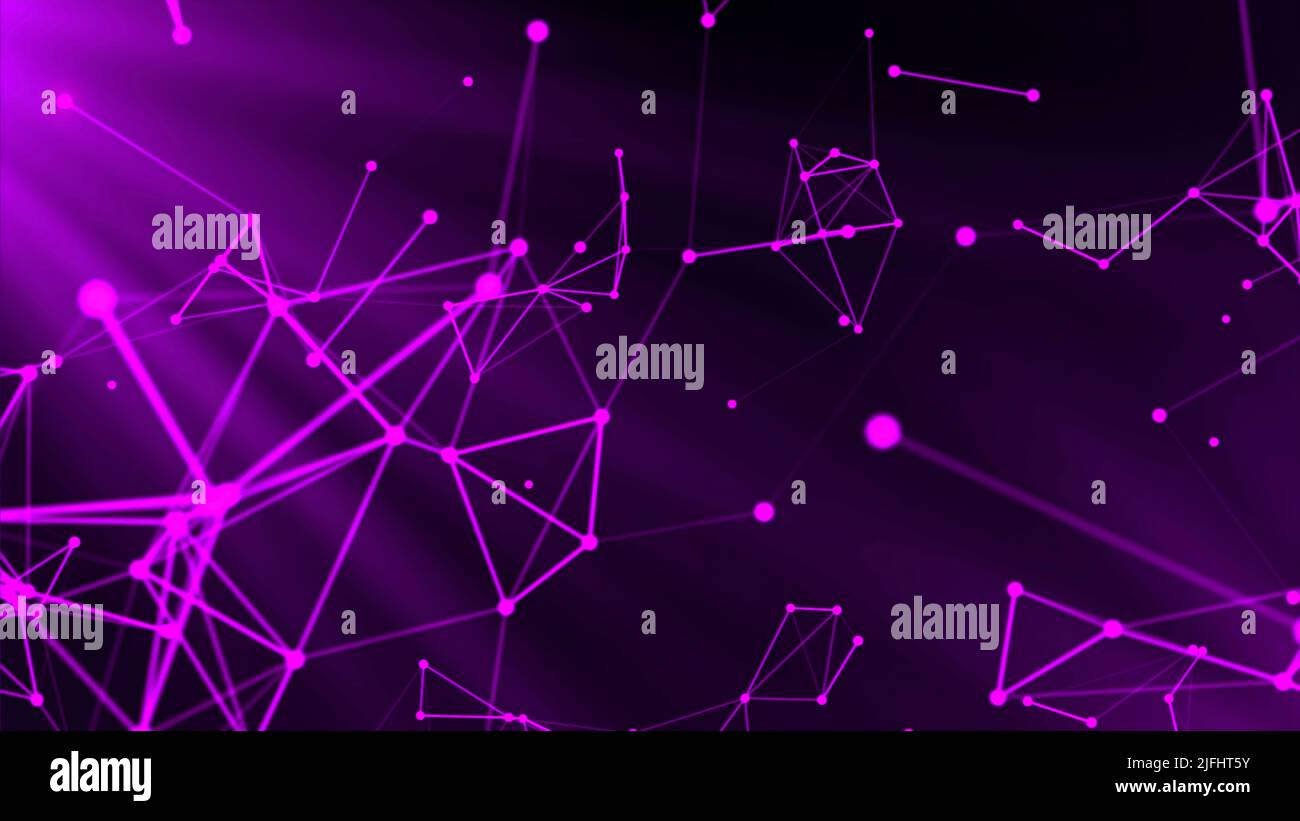Abstract Futuristic Dark Plexus Background With Moving Connecting