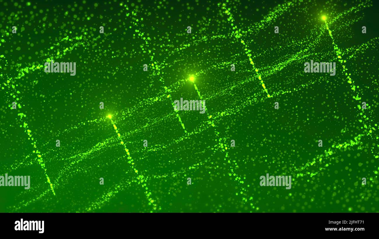 Massive cloud of tiny glowing particles forming an endless field of ...