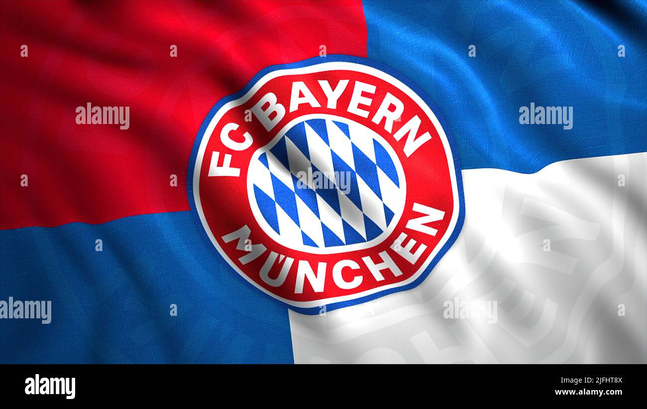 A bright symbol of FC Munich . Motion . Animation with the logo of a ...