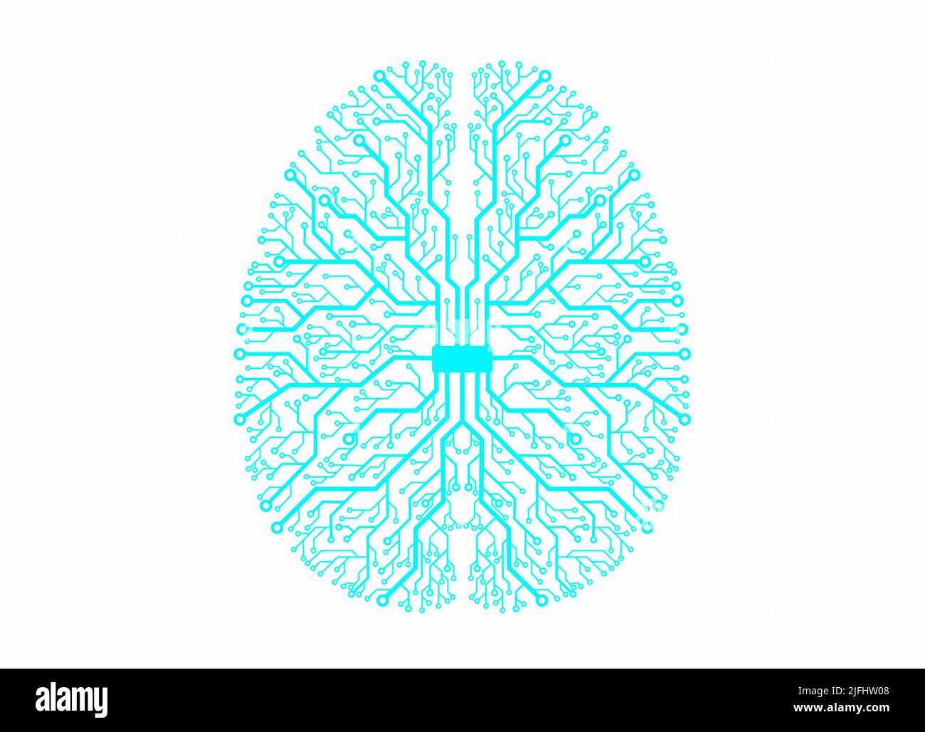 Printed circuit in the shape of a human brain Stock Photo - Alamy