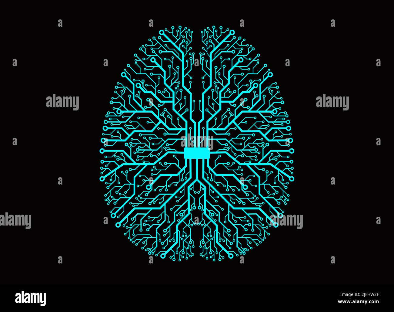 Printed circuit in the shape of a human brain Stock Photo - Alamy