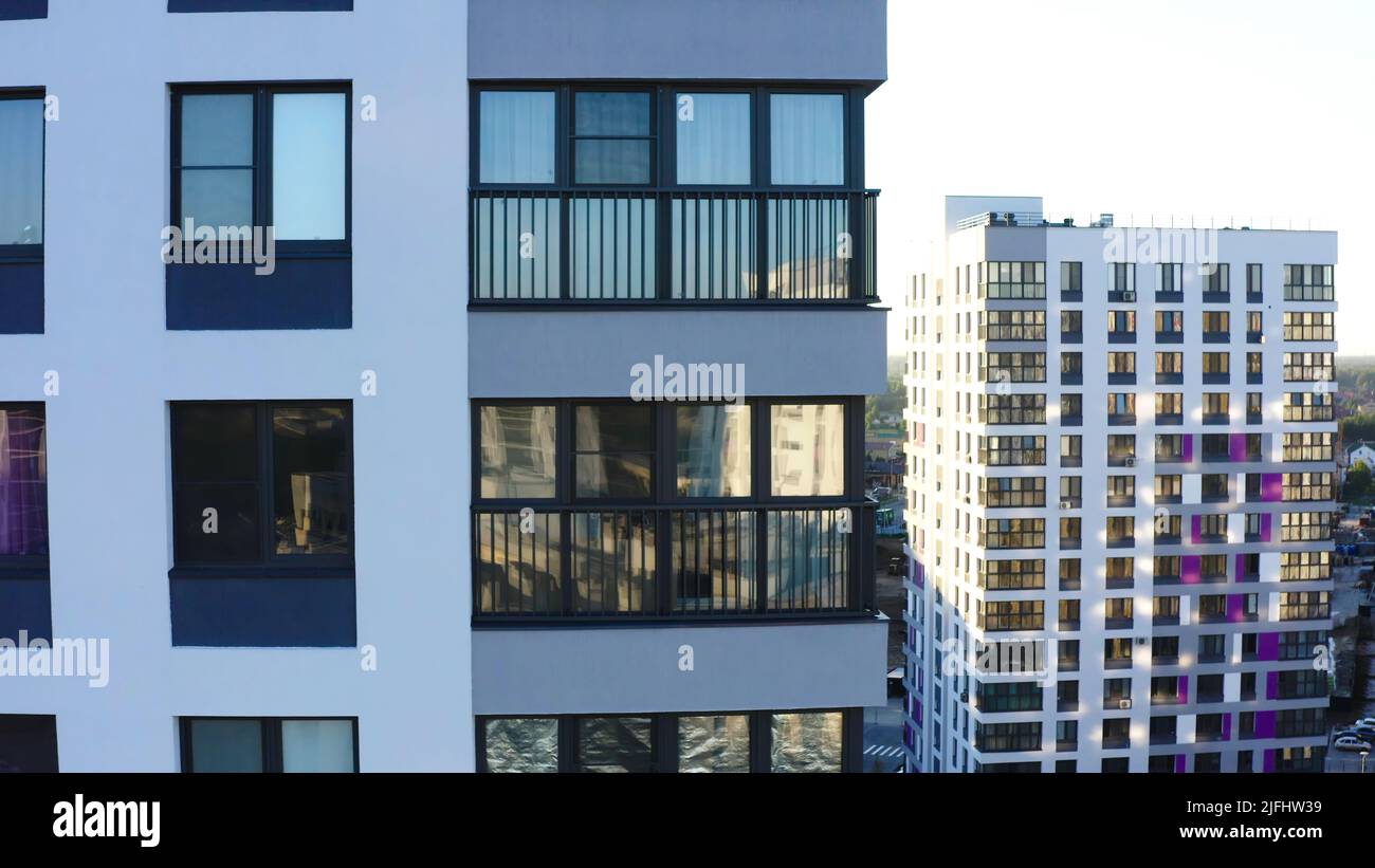 Top view of residential windows of modern house. Stock footage ...