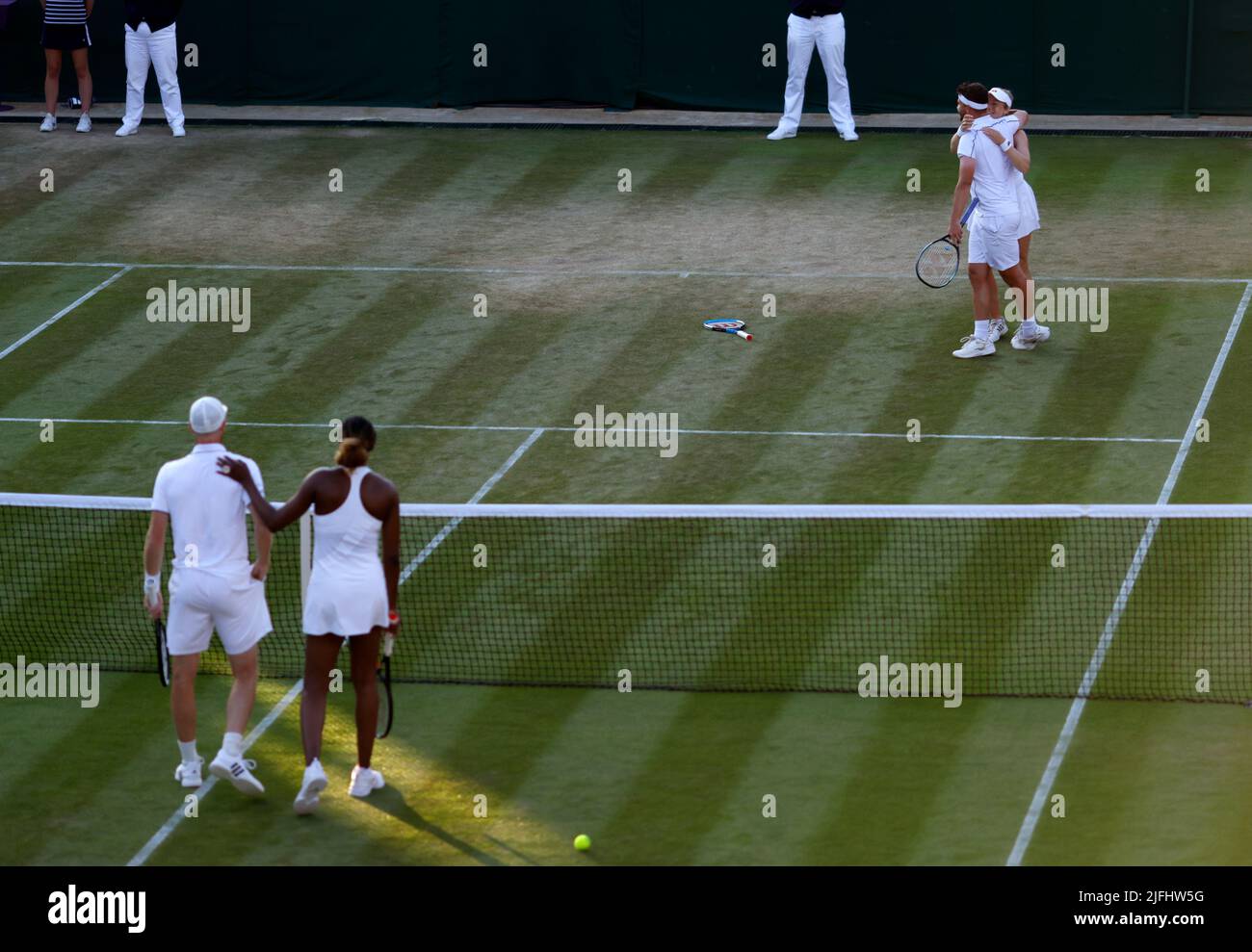 Alicia Barnett and Jonny O'Mara (right) celebrate victory after their ...