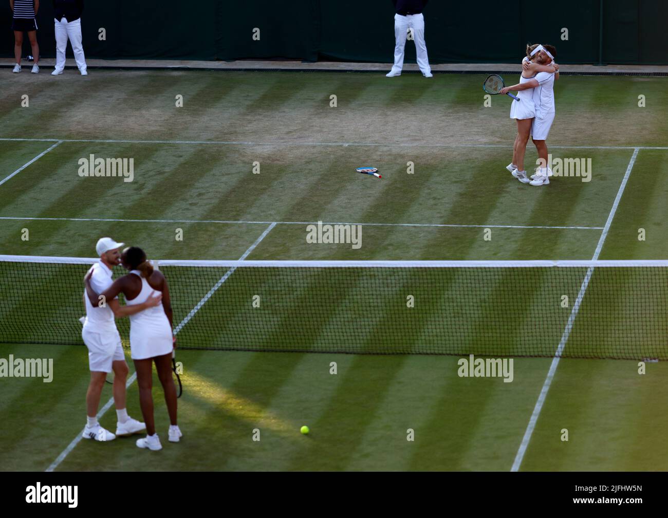 Alicia Barnett and Jonny O'Mara (right) celebrate victory after their ...