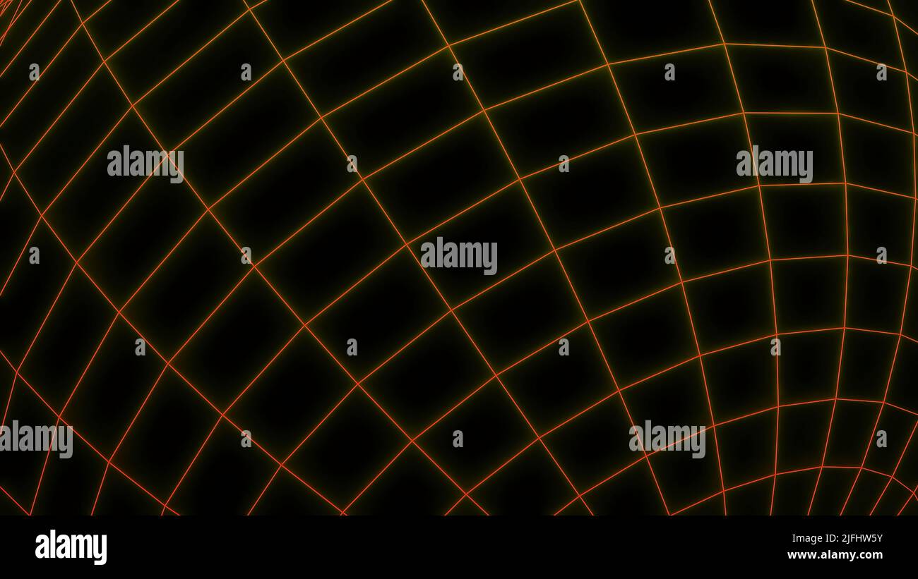 Computer grid moves in shape of ball. Design. Electronic grid in retro ...