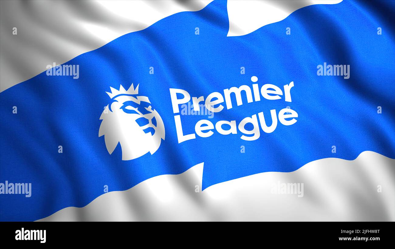 Swaying abstract flag with the logo of the new English Premier League ...