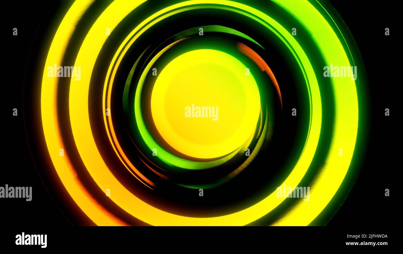 Black background.Design.Bright lines in abstraction around a sphere ...