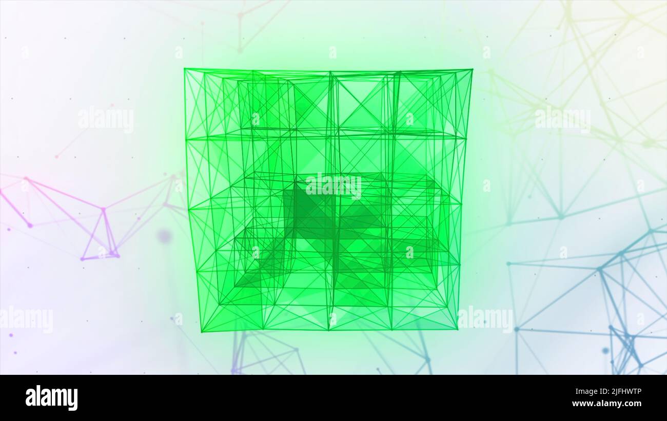 Light bright background.Motion. A large rectangle made of thin lines in ...