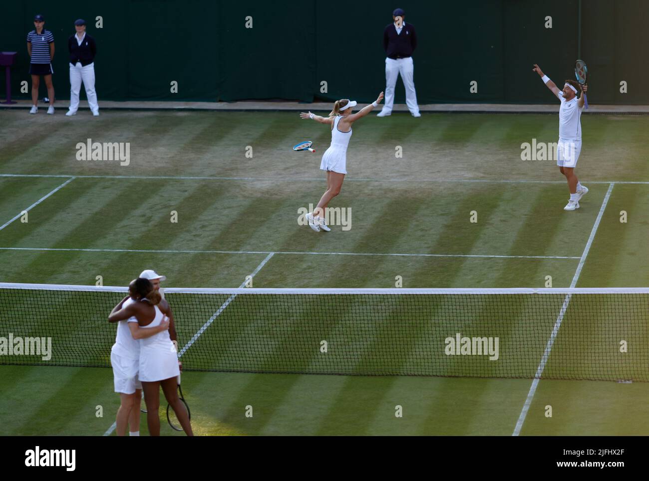 Alicia Barnett and Jonny O'Mara (right) celebrate victory after their ...