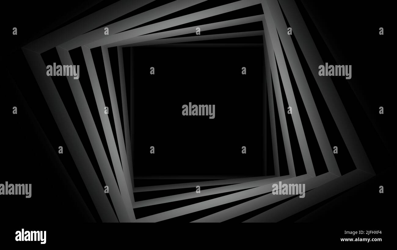 A black corridor. Design. A path in which gray inverted squares in ...