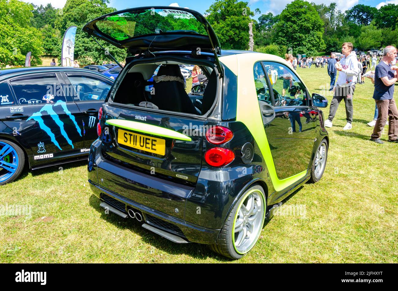 Rear view of a Smart car at The Berkshire Motor Show in Reading, UK ...