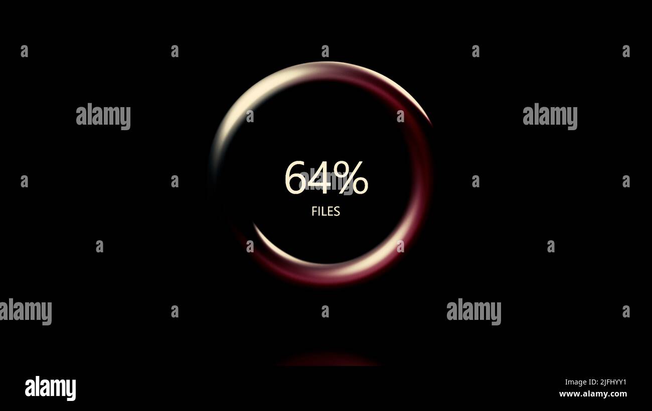 Dark background with red shades.Motion.Loading as a percentage running ...