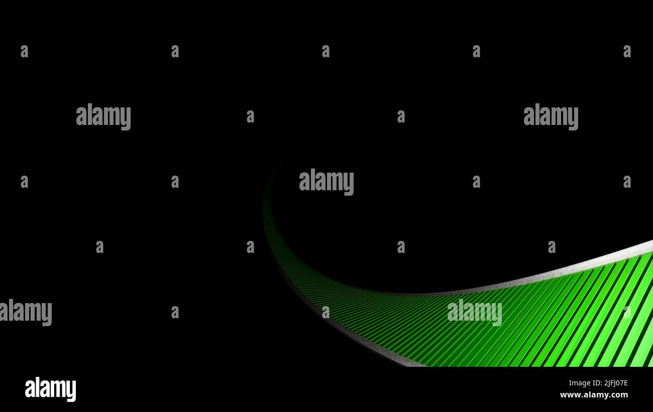 Rotating line with cyber trail. Design. Green path in computer space ...