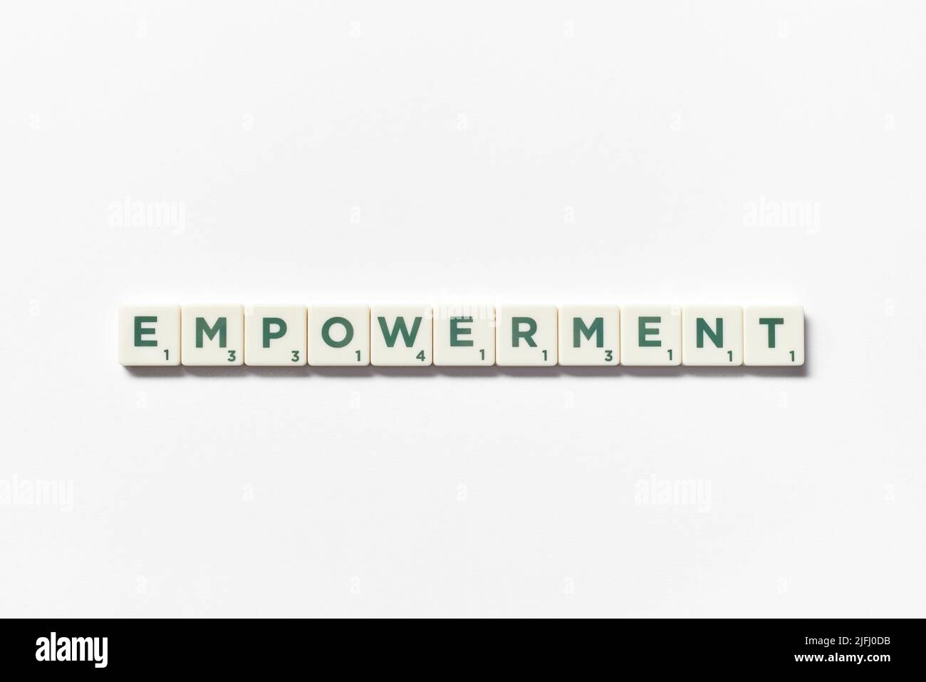 Empowerment formed of scrabble blocks on white background Stock Photo ...