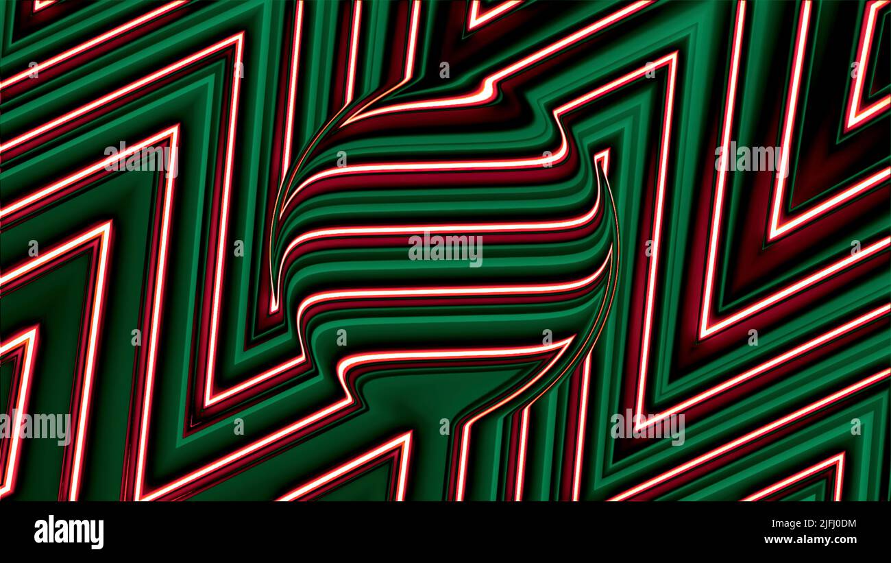 Round shaped object with the same zig zag pattern as on the background ...