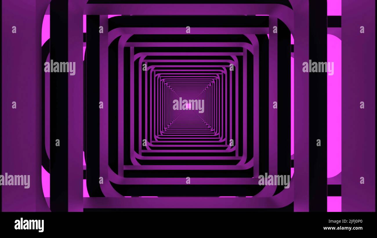 Movement through square 3d tunnel. Design. 3D lines in square tunnel ...